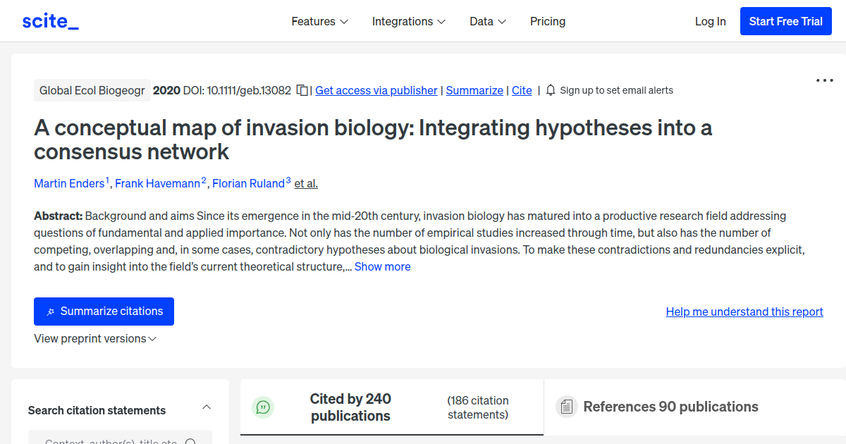 A conceptual map of invasion biology: Integrating hypotheses into a ...