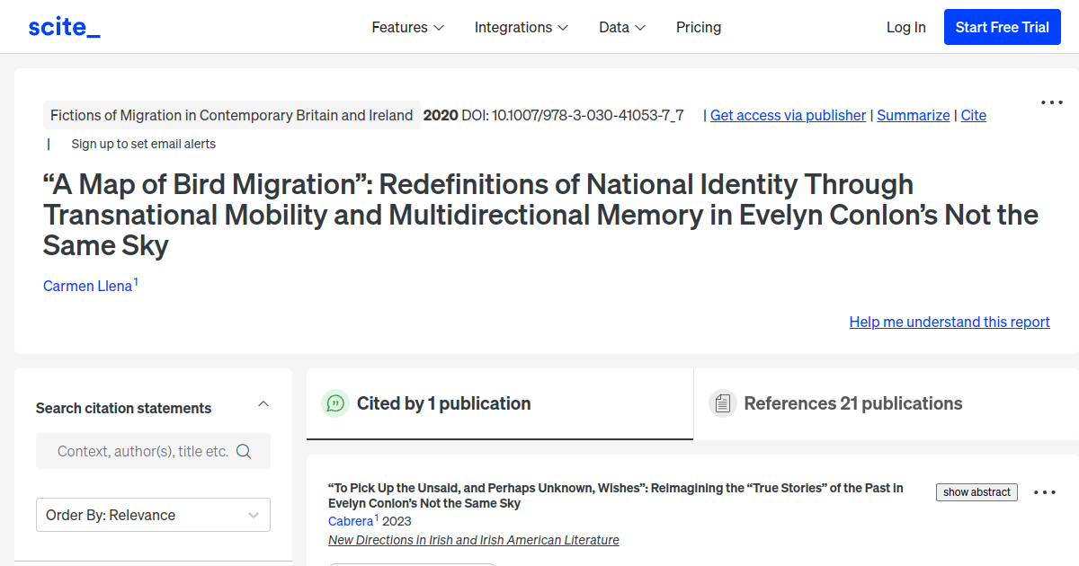 “A Map of Bird Migration”: Redefinitions of National Identity Through ...