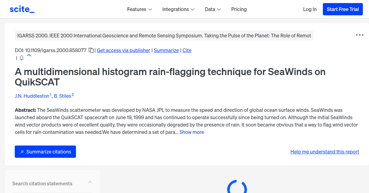 A multidimensional histogram rain-flagging technique for SeaWinds on ...