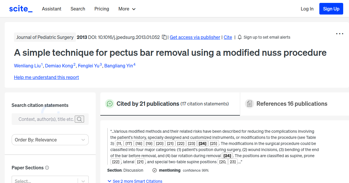 A simple technique for pectus bar removal using a modified nuss ...