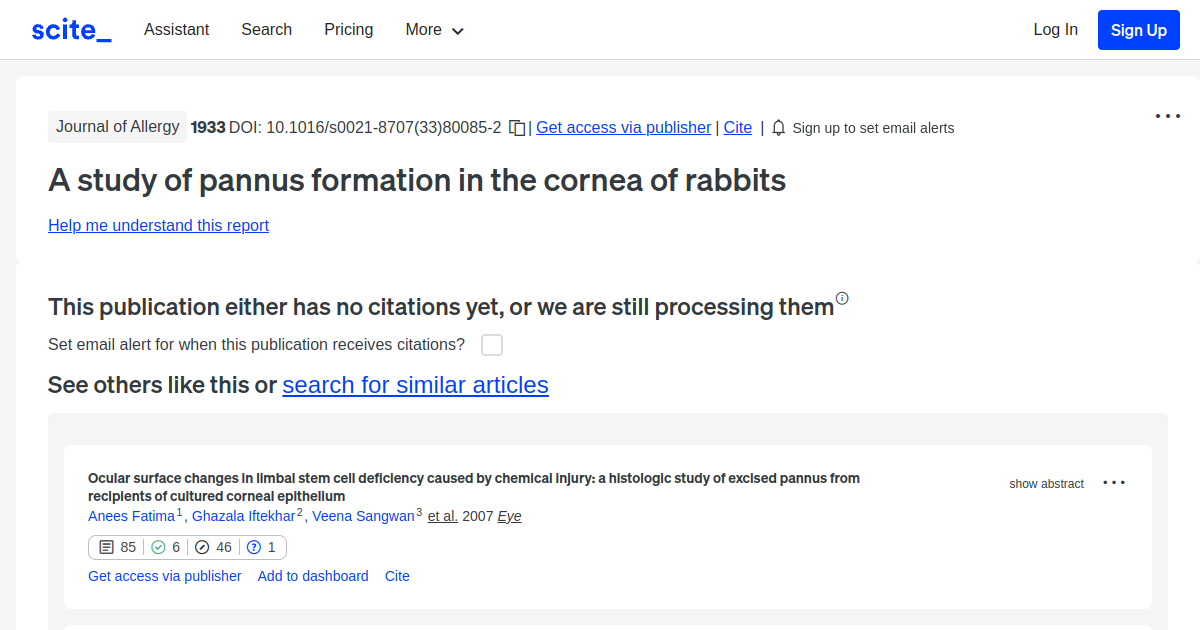 A study of pannus formation in the cornea of rabbits - [scite report]