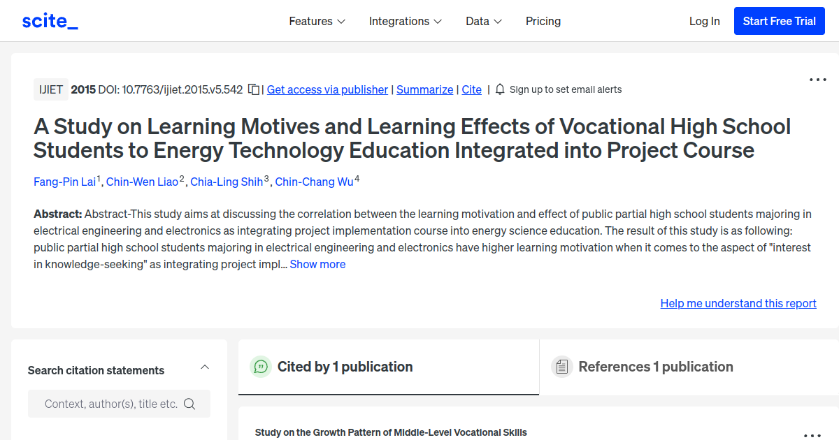 A Study on Learning Motives and Learning Effects of Vocational High ...