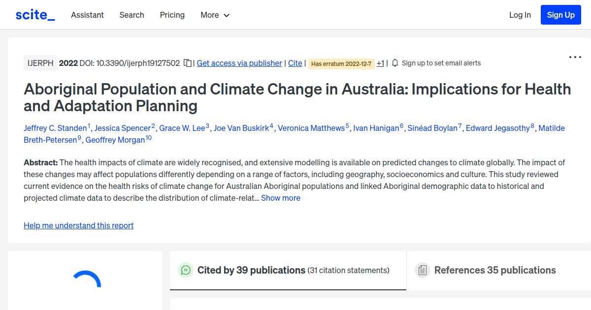 Aboriginal Population and Climate Change in Australia: Implications for ...