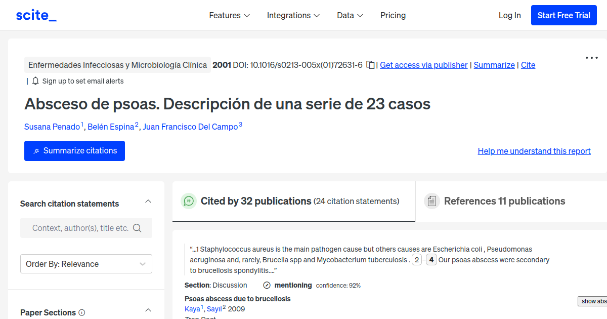 Absceso de psoas. Descripción de una serie de 23 casos