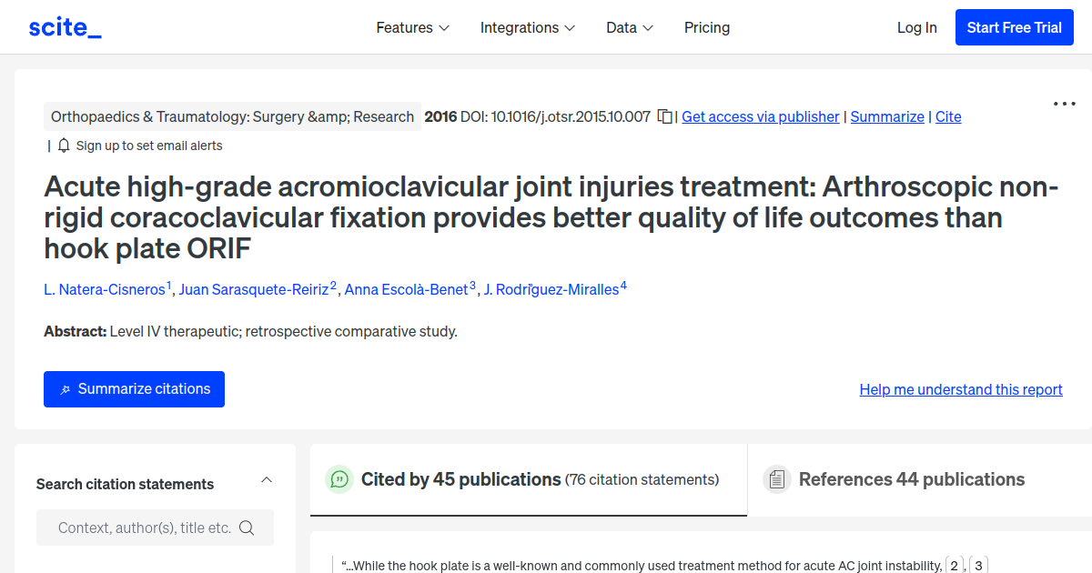 Acute high-grade acromioclavicular joint injuries treatment ...