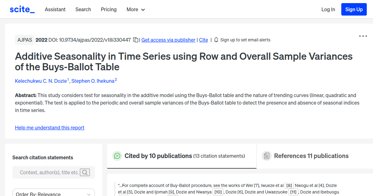 Additive Seasonality in Time Series using Row and Overall Sample ...