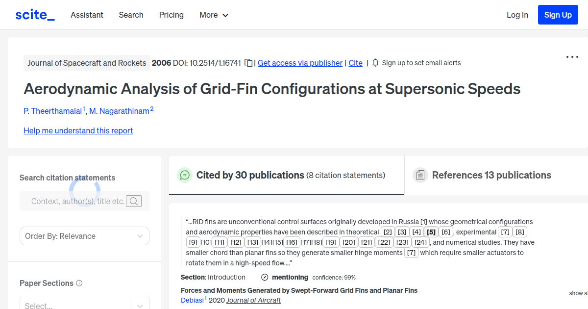 Aerodynamic Analysis of Grid-Fin Configurations at Supersonic Speeds ...