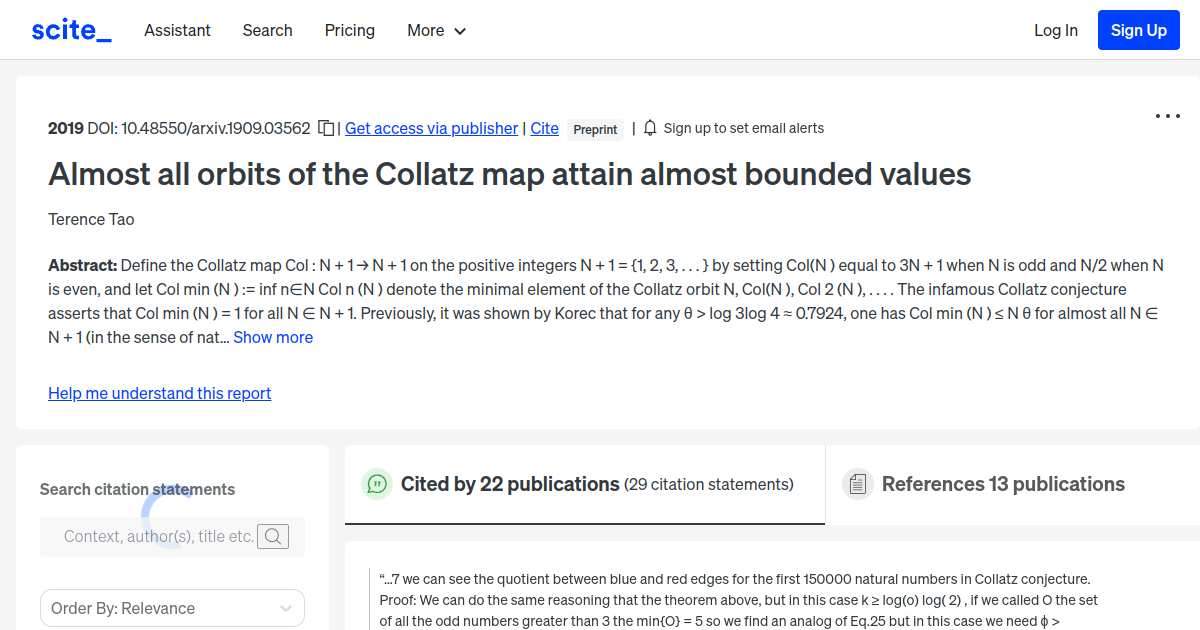 Almost all orbits of the Collatz map attain almost bounded values ...