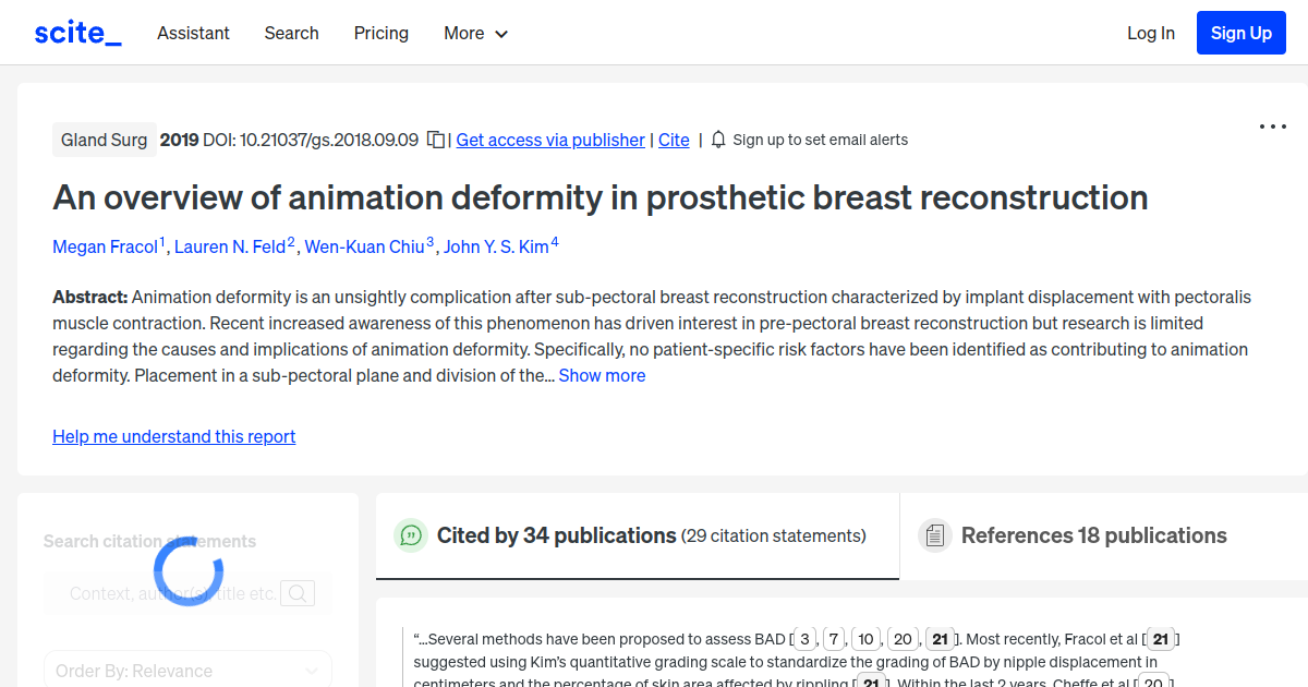 An overview of animation deformity in prosthetic breast reconstruction ...