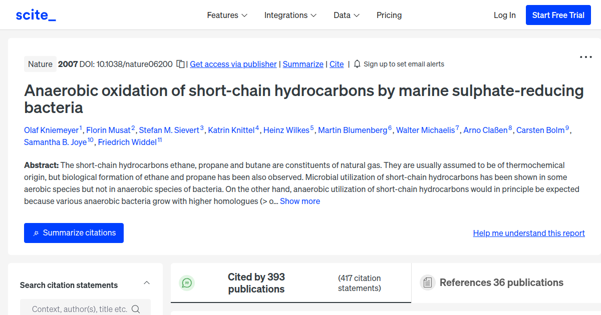Anaerobic oxidation of short-chain hydrocarbons by marine sulphate ...