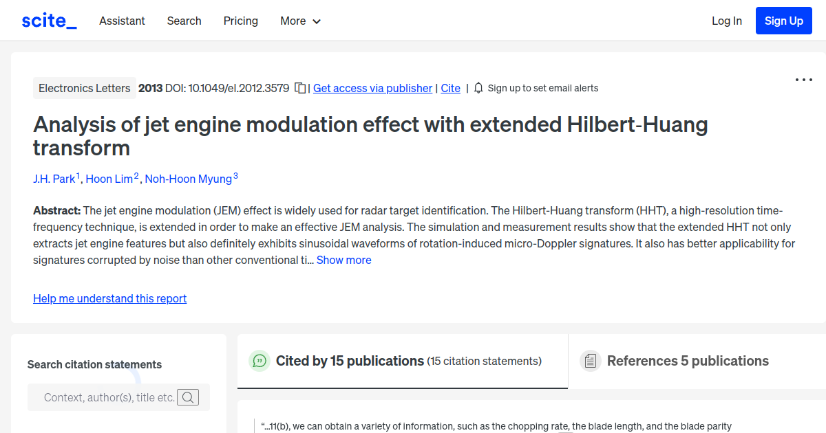 Analysis of jet engine modulation effect with extended Hilbert‐Huang ...