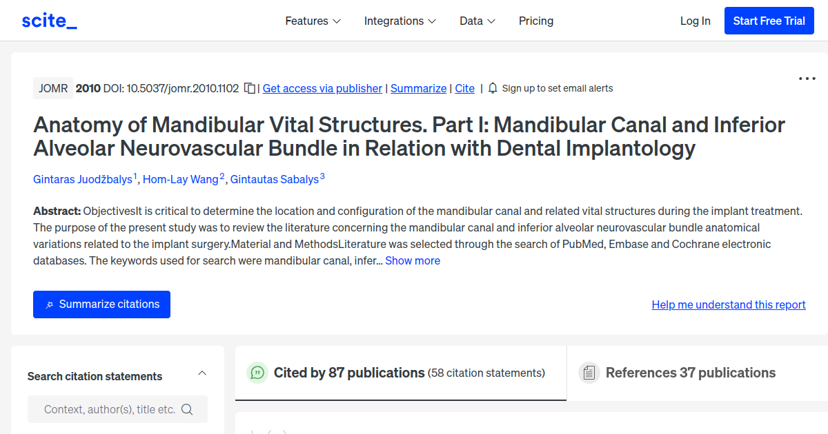 Anatomy of Mandibular Vital Structures. Part I: Mandibular Canal and ...