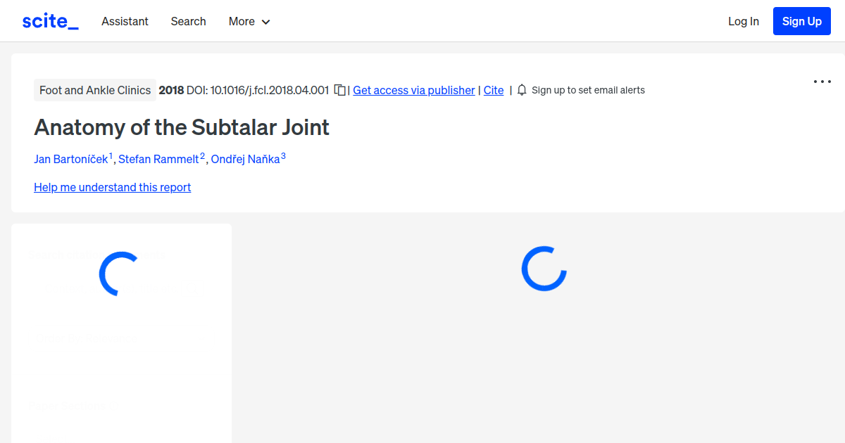 Anatomy of the Subtalar Joint - [scite report]