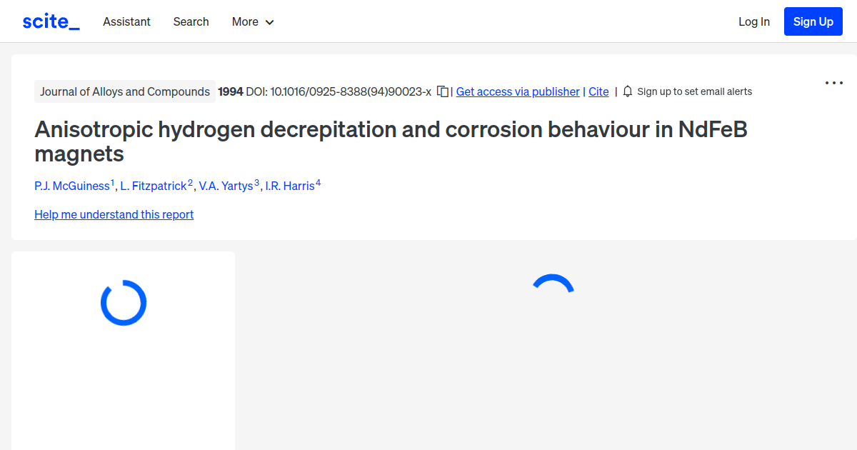 Anisotropic hydrogen decrepitation and corrosion behaviour in NdFeB ...