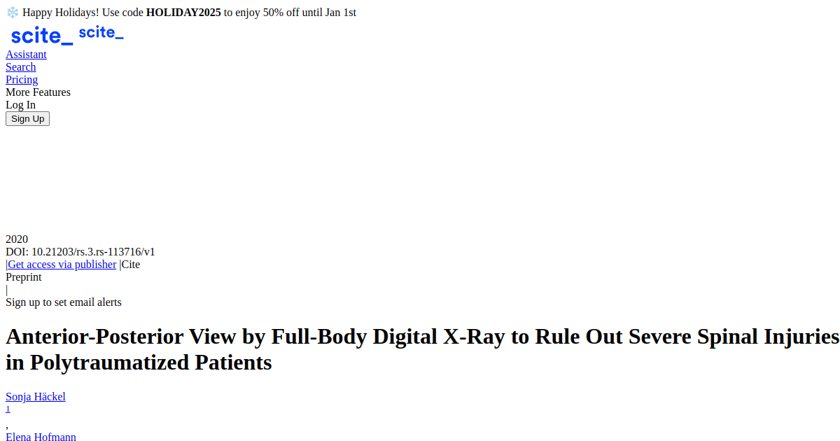 Anterior-Posterior View by Full-Body Digital X-Ray to Rule Out Severe ...