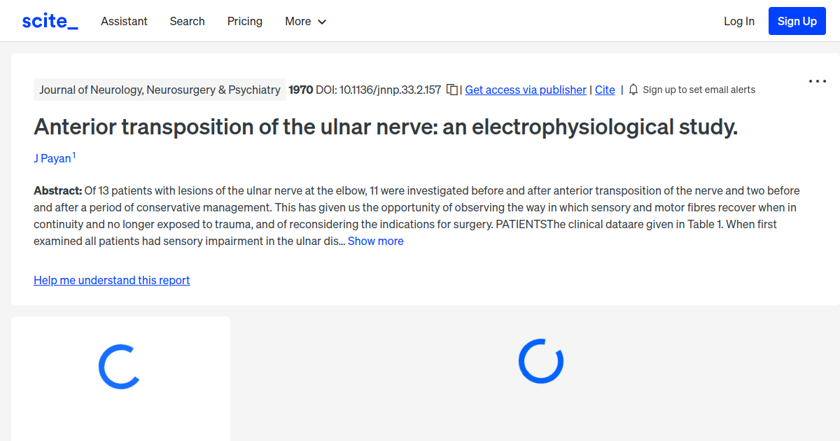 Anterior transposition of the ulnar nerve: an electrophysiological ...