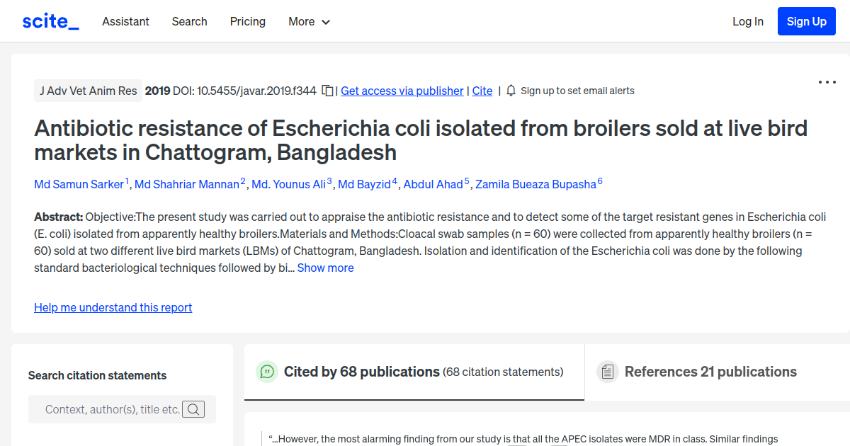 Antibiotic resistance of Escherichia coli isolated from broilers sold ...