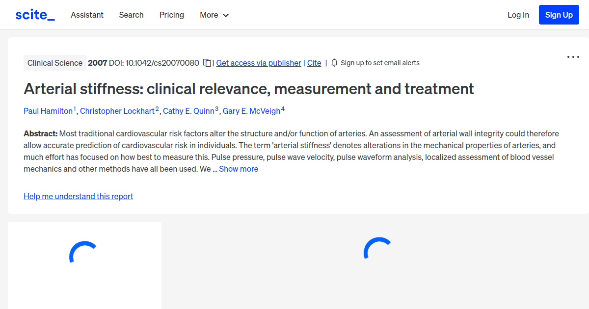 Arterial stiffness: clinical relevance, measurement and treatment ...