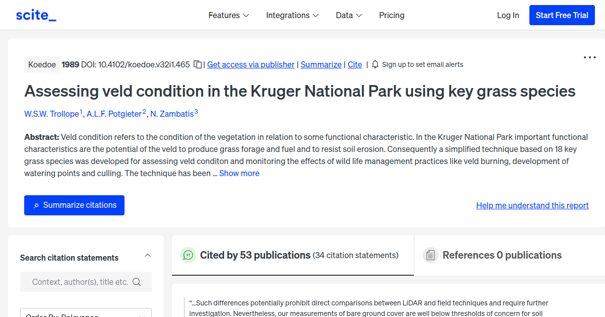 Assessing veld condition in the Kruger National Park using key grass ...