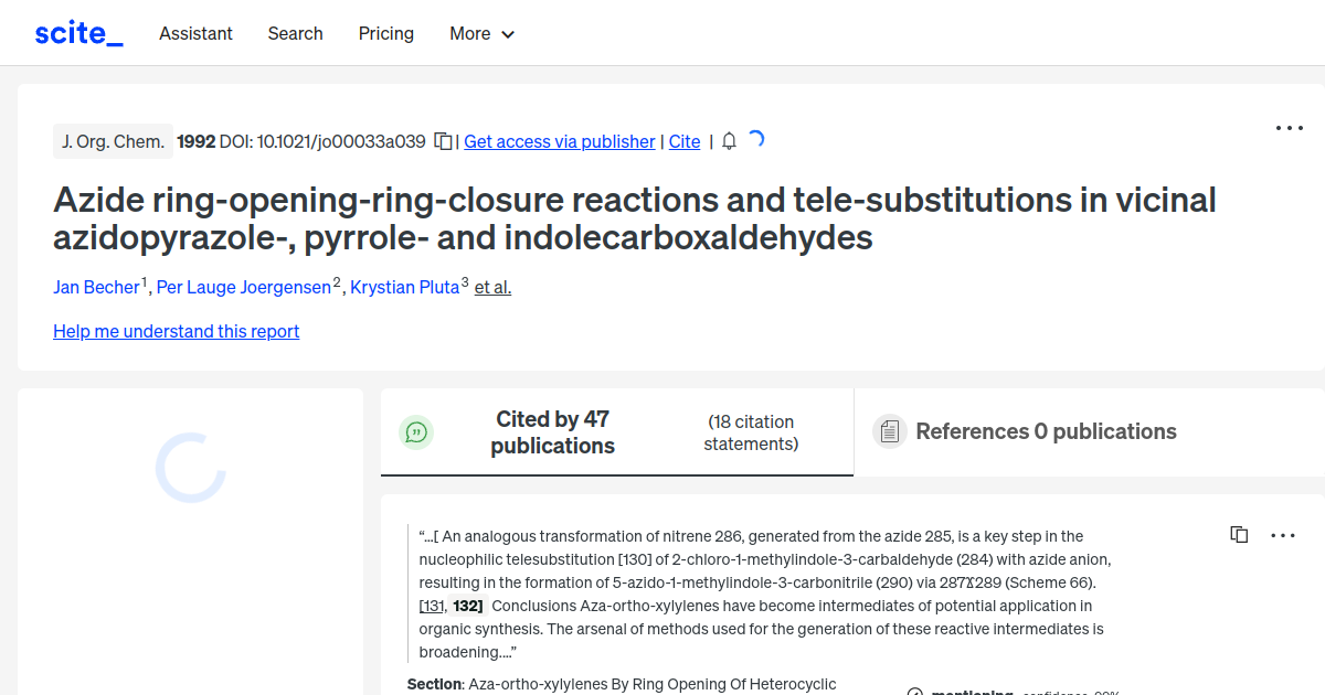 Azide ring-opening-ring-closure reactions and tele-substitutions in ...