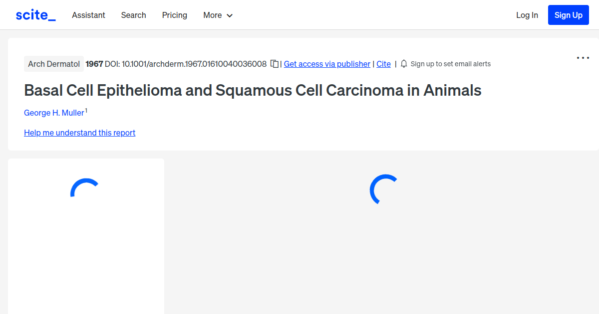 Basal Cell Epithelioma and Squamous Cell Carcinoma in Animals - [scite ...