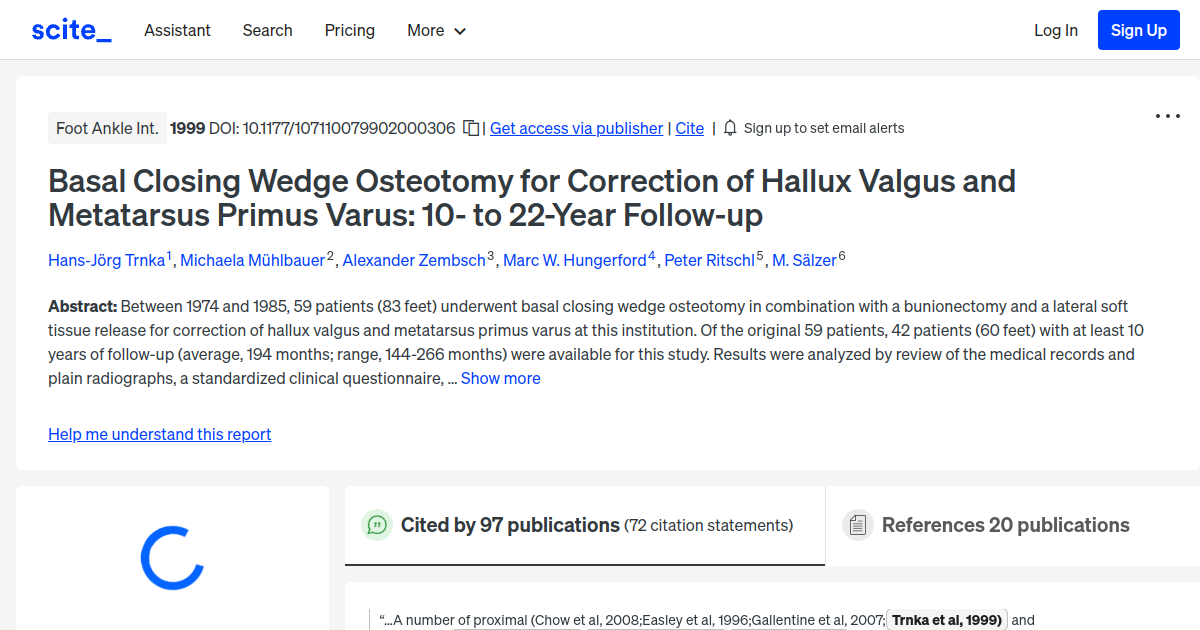 Basal Closing Wedge Osteotomy for Correction of Hallux Valgus and ...