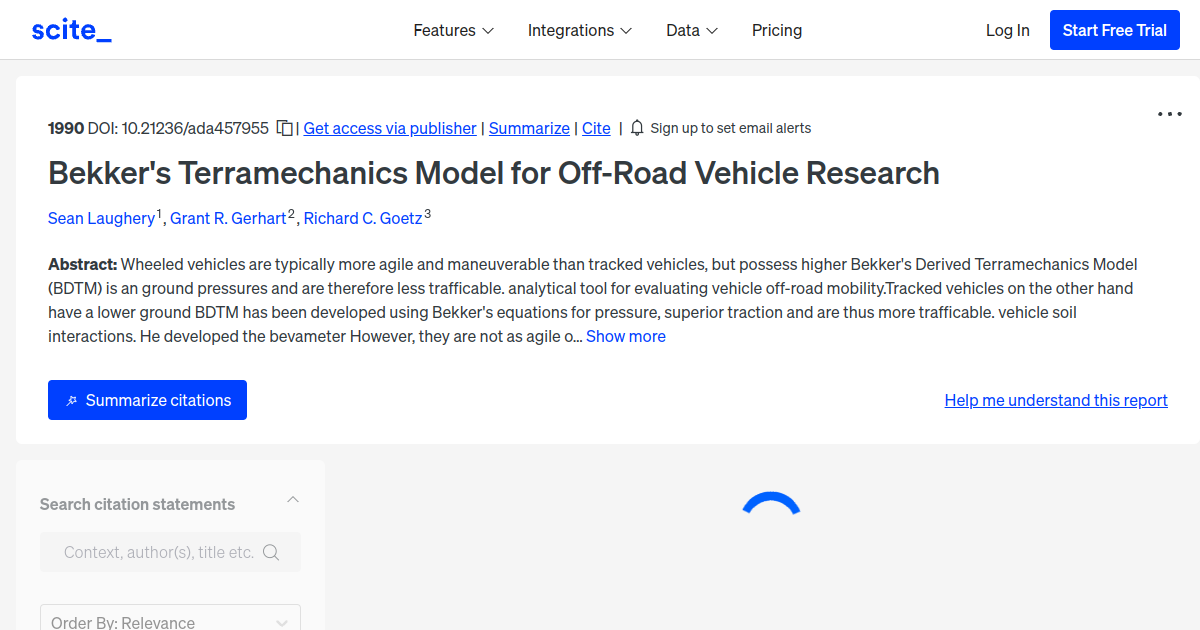 Bekker's Terramechanics Model for Off-Road Vehicle Research - [scite ...