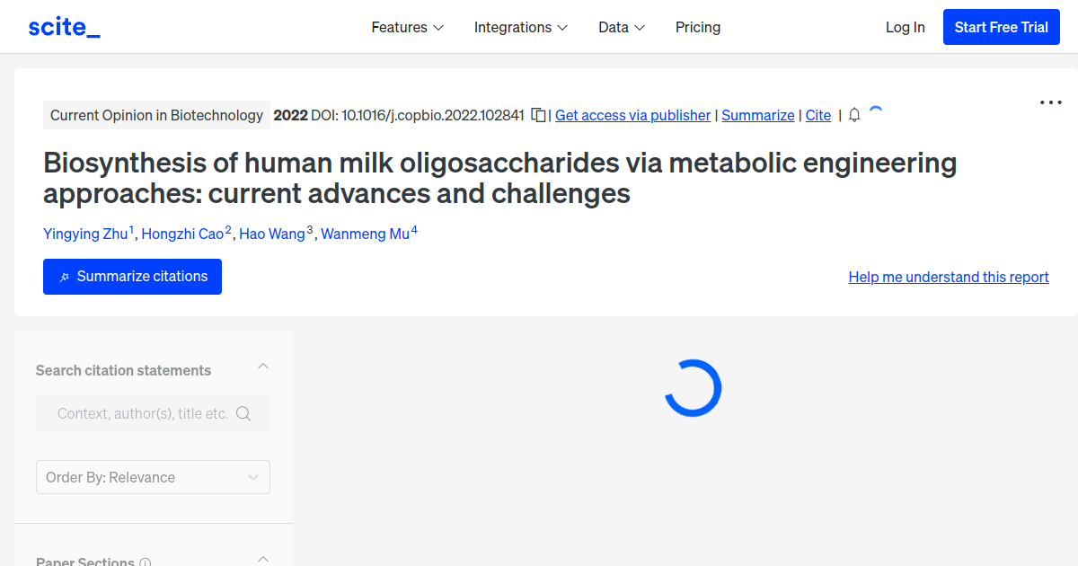 Biosynthesis of human milk oligosaccharides via metabolic engineering ...