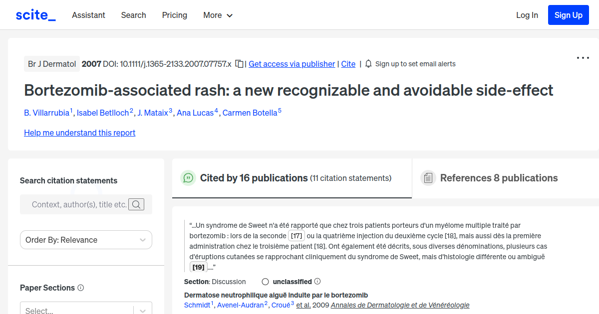 Bortezomib-associated rash: a new recognizable and avoidable side ...