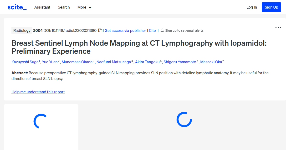 Breast Sentinel Lymph Node Mapping at CT Lymphography with Iopamidol ...