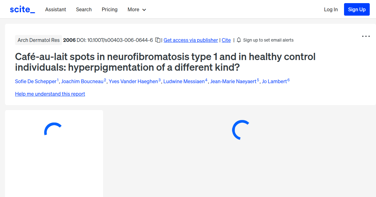 Café-au-lait spots in neurofibromatosis type 1 and in healthy control ...
