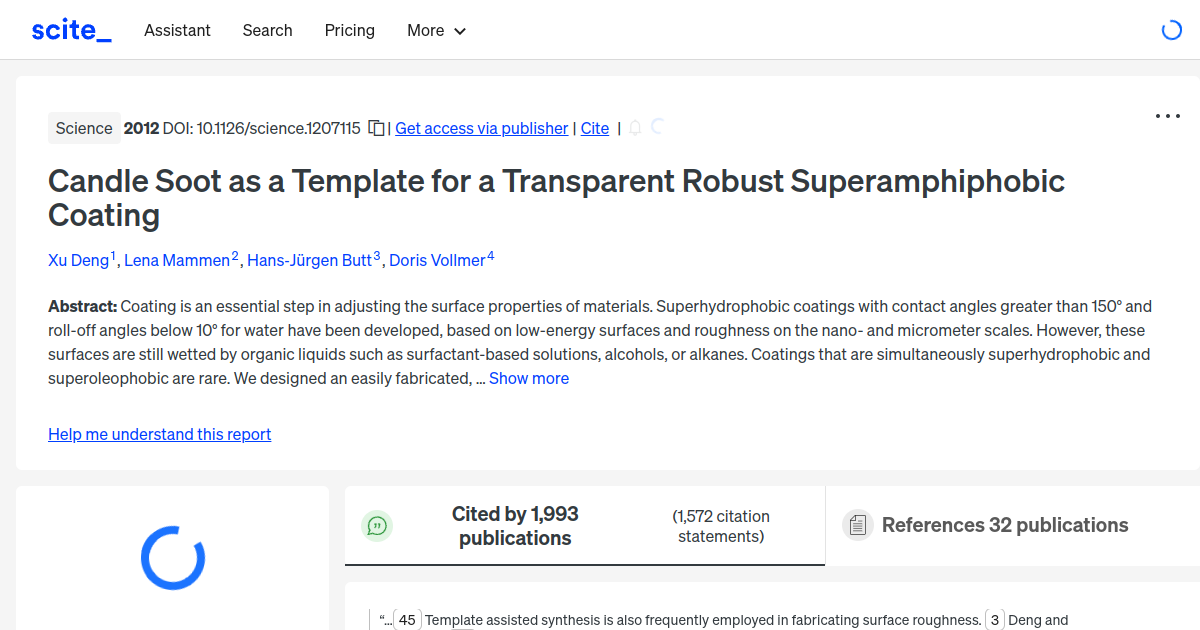 Candle Soot as a Template for a Transparent Robust Superamphiphobic ...
