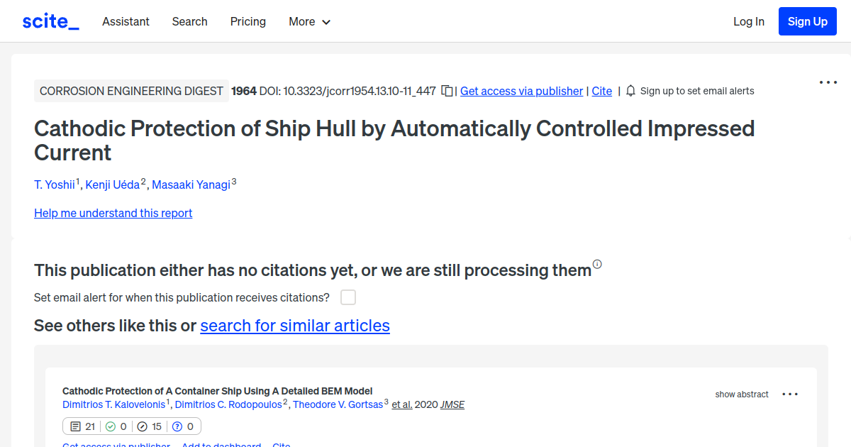 Cathodic Protection of Ship Hull by Automatically Controlled Impressed ...