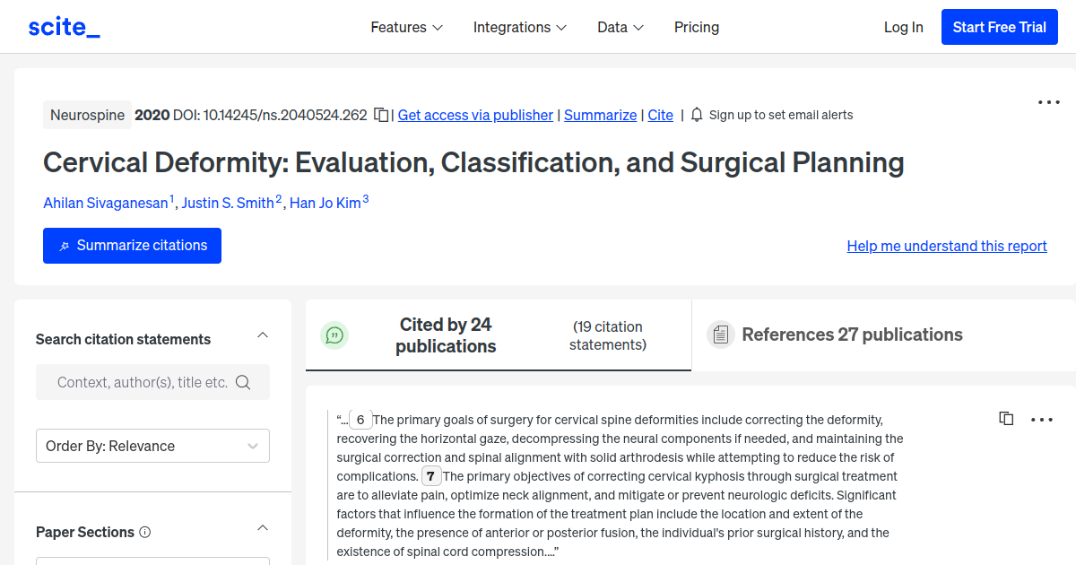 Cervical Deformity: Evaluation, Classification, and Surgical Planning