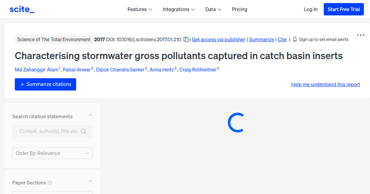 Characterising stormwater gross pollutants captured in catch basin inserts
