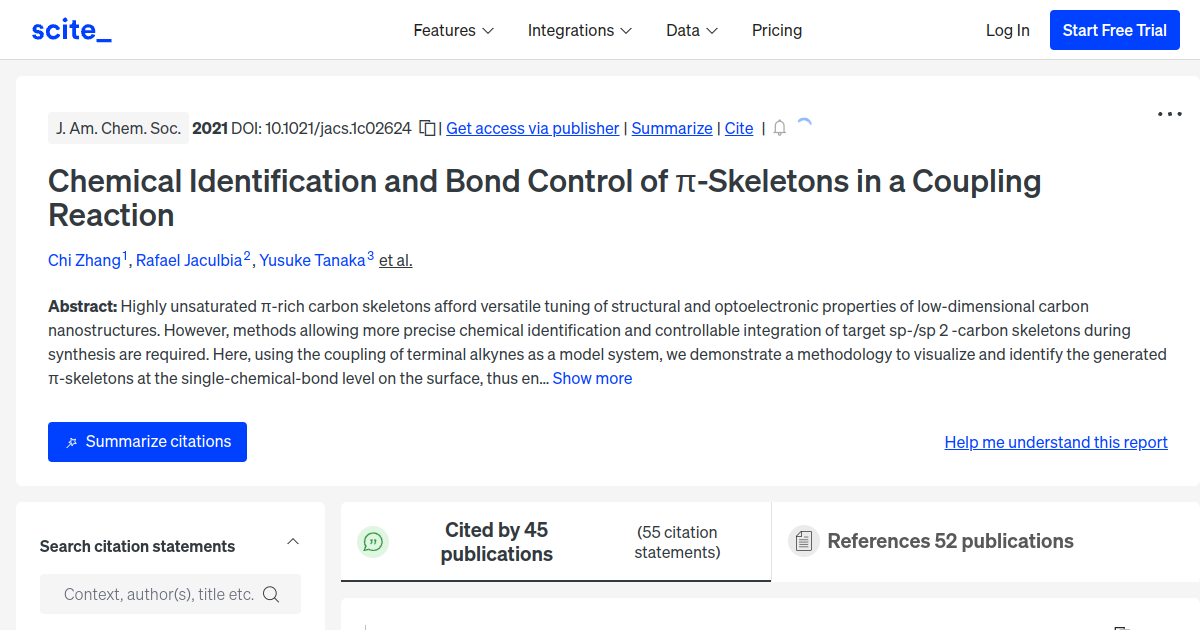 [citation report] Chemical Identification and Bond Control of π ...