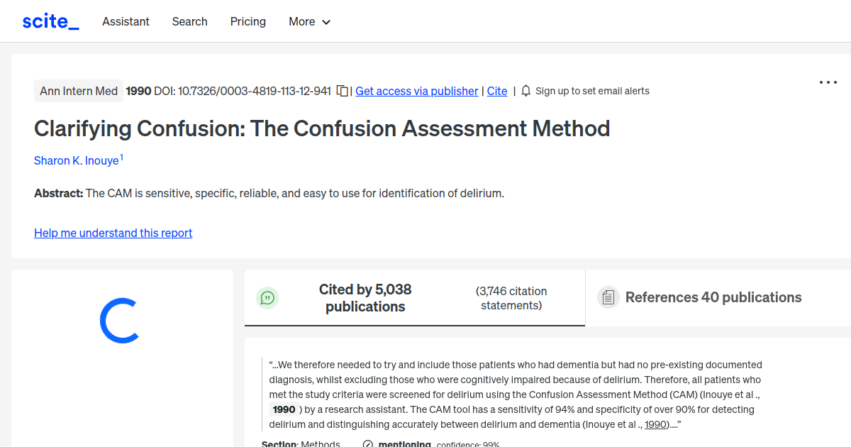 Clarifying Confusion: The Confusion Assessment Method - [scite report]