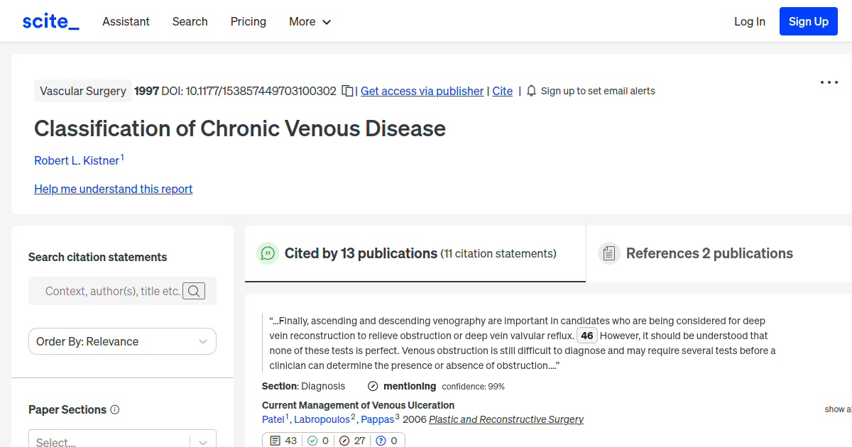 [citation report] Classification of Chronic Venous Disease