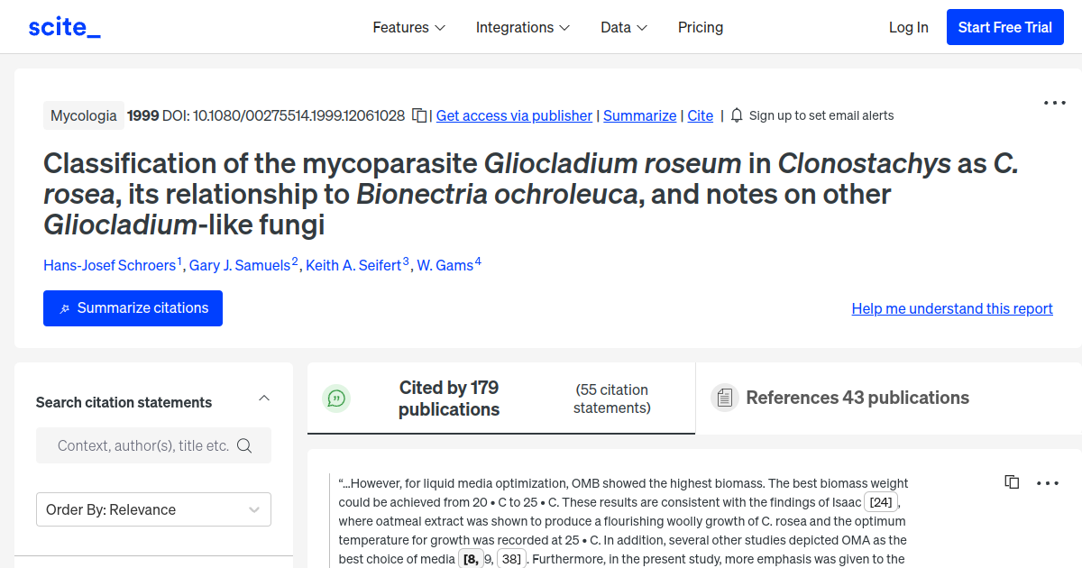 Classification of the mycoparasite Gliocladium roseum in Clonostachys ...