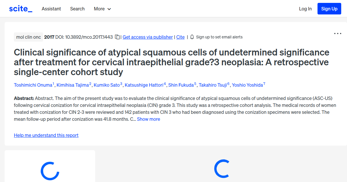 Clinical significance of atypical squamous cells of undetermined ...