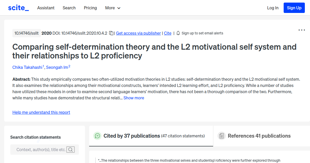 Comparing self-determination theory and the L2 motivational self system ...