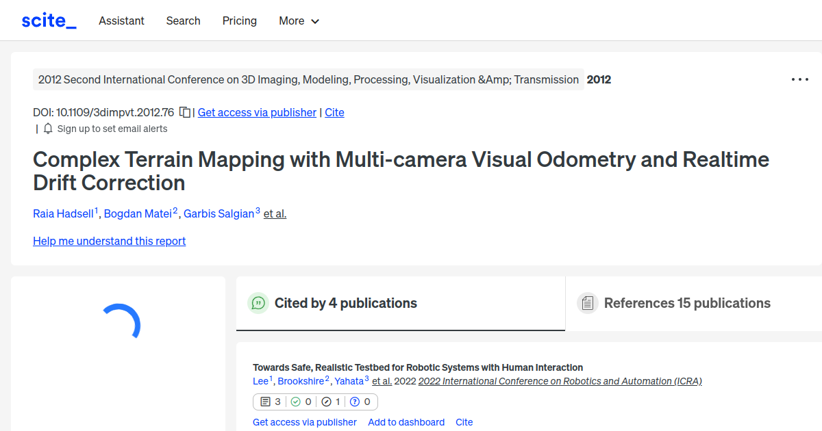 Complex Terrain Mapping with Multi-camera Visual Odometry and Realtime ...