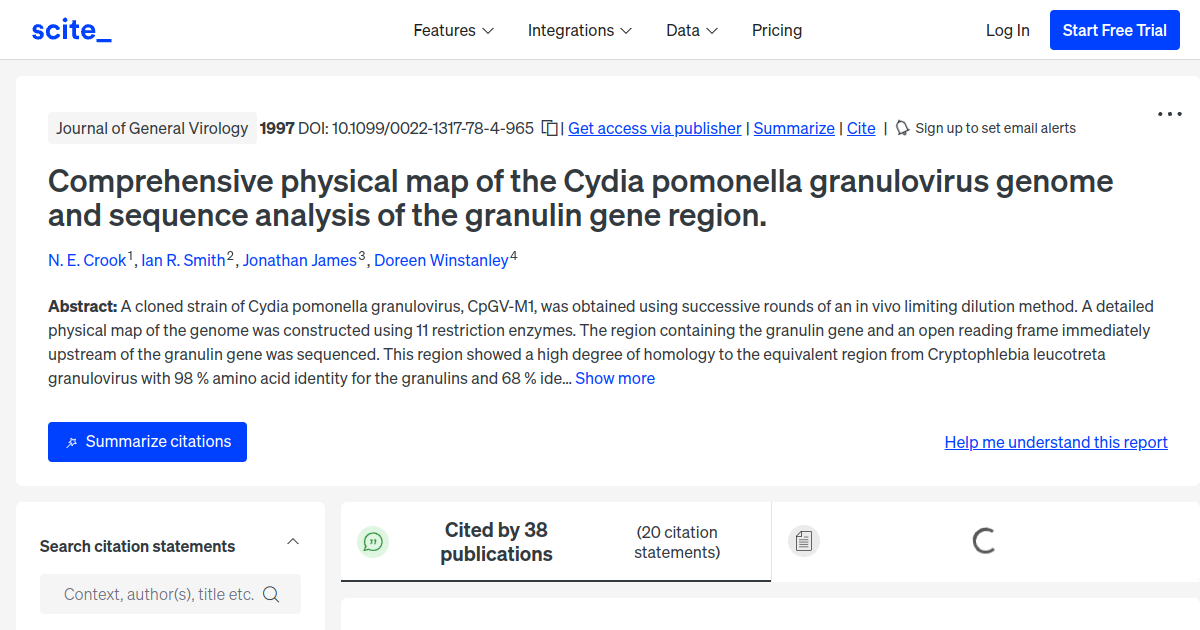 Comprehensive physical map of the Cydia pomonella granulovirus genome ...
