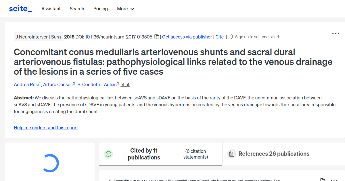 Concomitant conus medullaris arteriovenous shunts and sacral dural ...