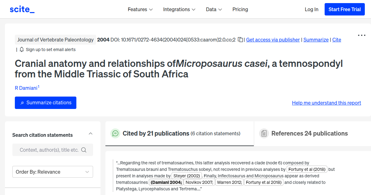 Cranial anatomy and relationships of Microposaurus casei , a ...