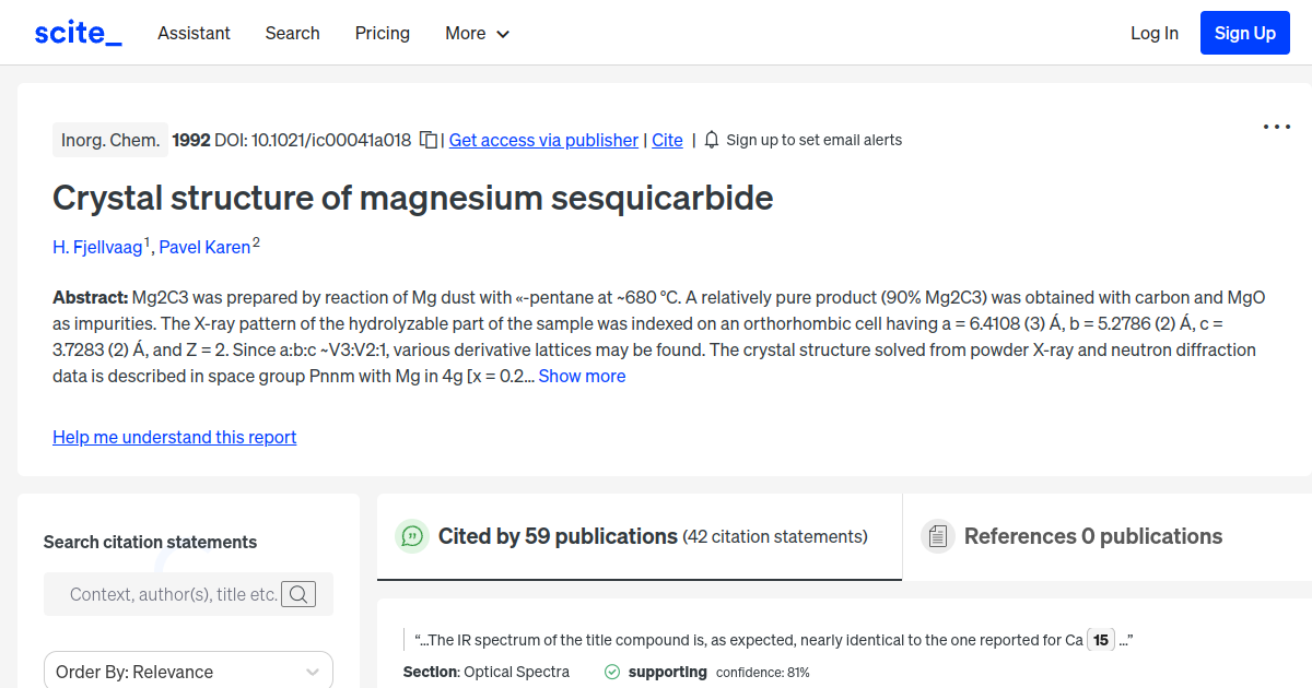 Crystal structure of magnesium sesquicarbide - [scite report]