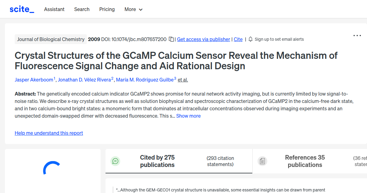 Crystal Structures of the GCaMP Calcium Sensor Reveal the Mechanism of ...