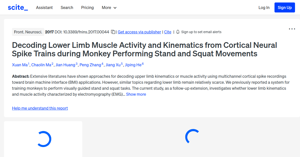 Decoding Lower Limb Muscle Activity and Kinematics from Cortical Neural ...