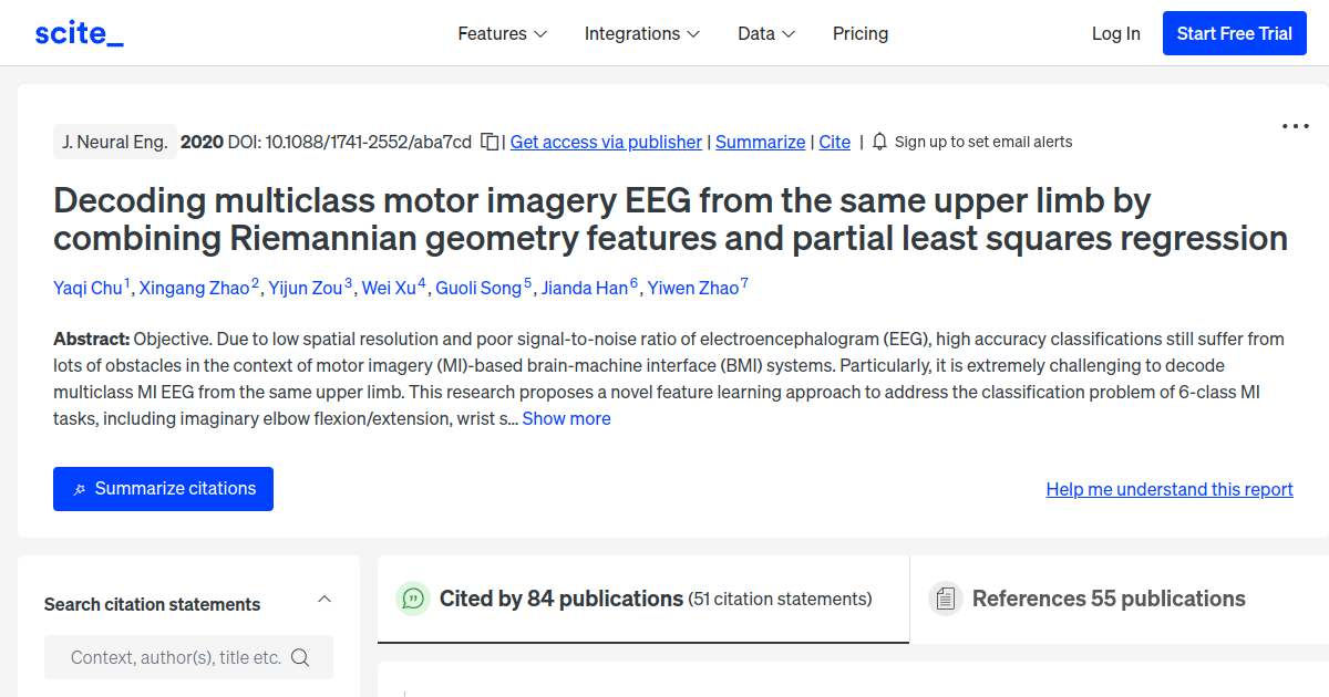 Decoding multiclass motor imagery EEG from the same upper limb by ...