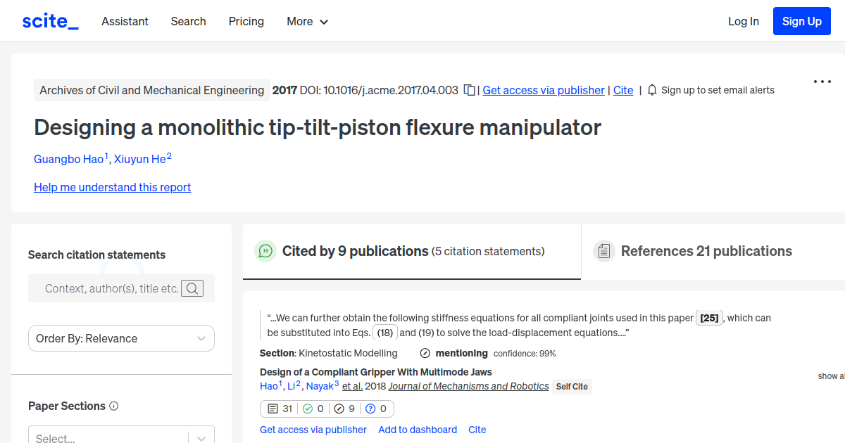 Designing a monolithic tip-tilt-piston flexure manipulator - [scite report]